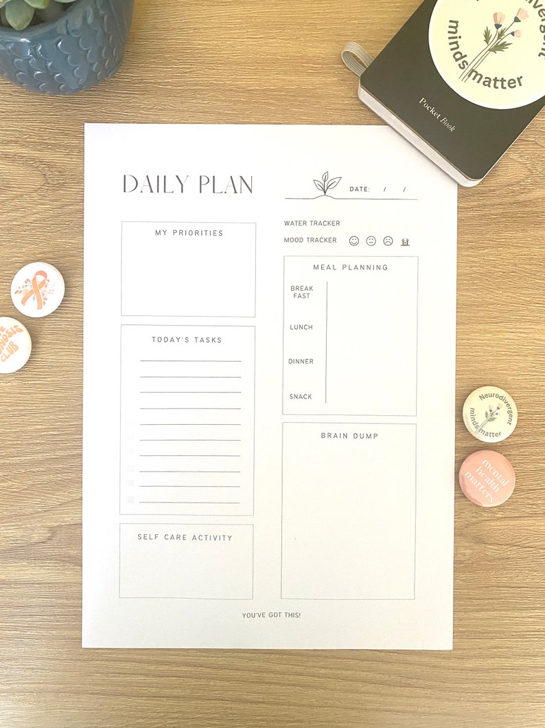 ADHD Daily Digital Planner 2024, Minimalist ADHD Adult Planner ...