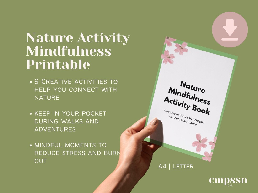 Nature Mindfulness Activity Printable for Adults | Outdoor Self-care ...