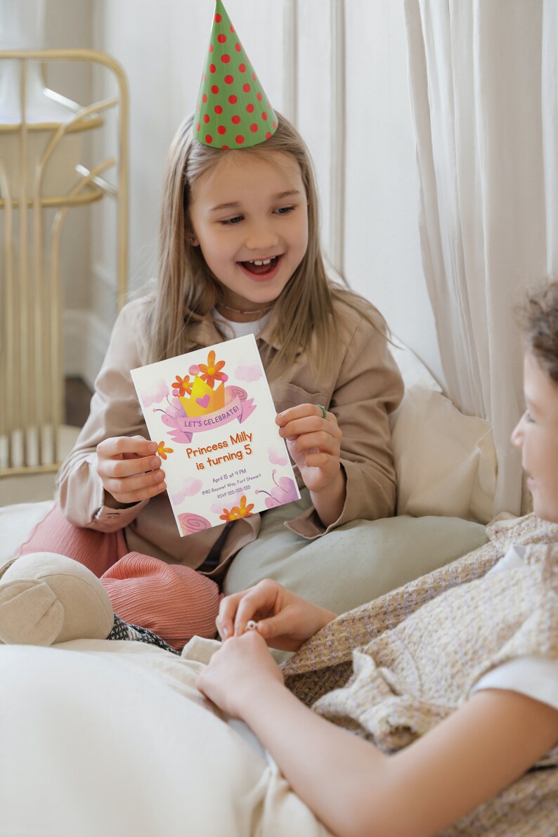 Customizable Digital Birthday Invitation, Little Princess Birthday ...