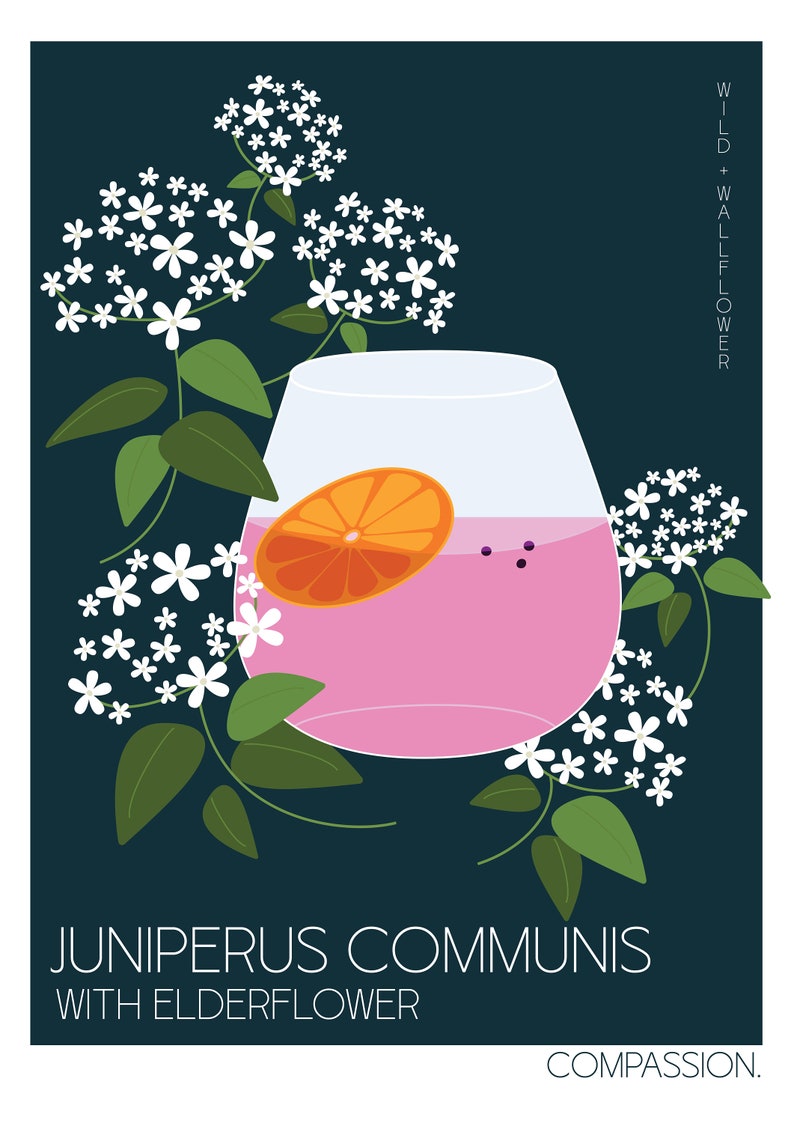 GIN & TONIC Alcohol Art Print A4/A3 Bar Art - Etsy
