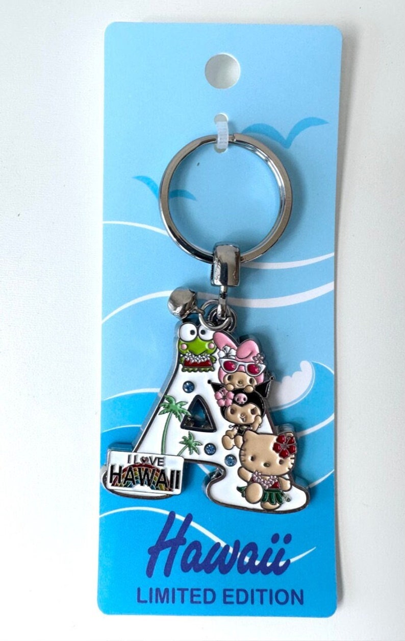 New - Hawaii Special Edition Hello Kitty Initial A Keychain - Etsy