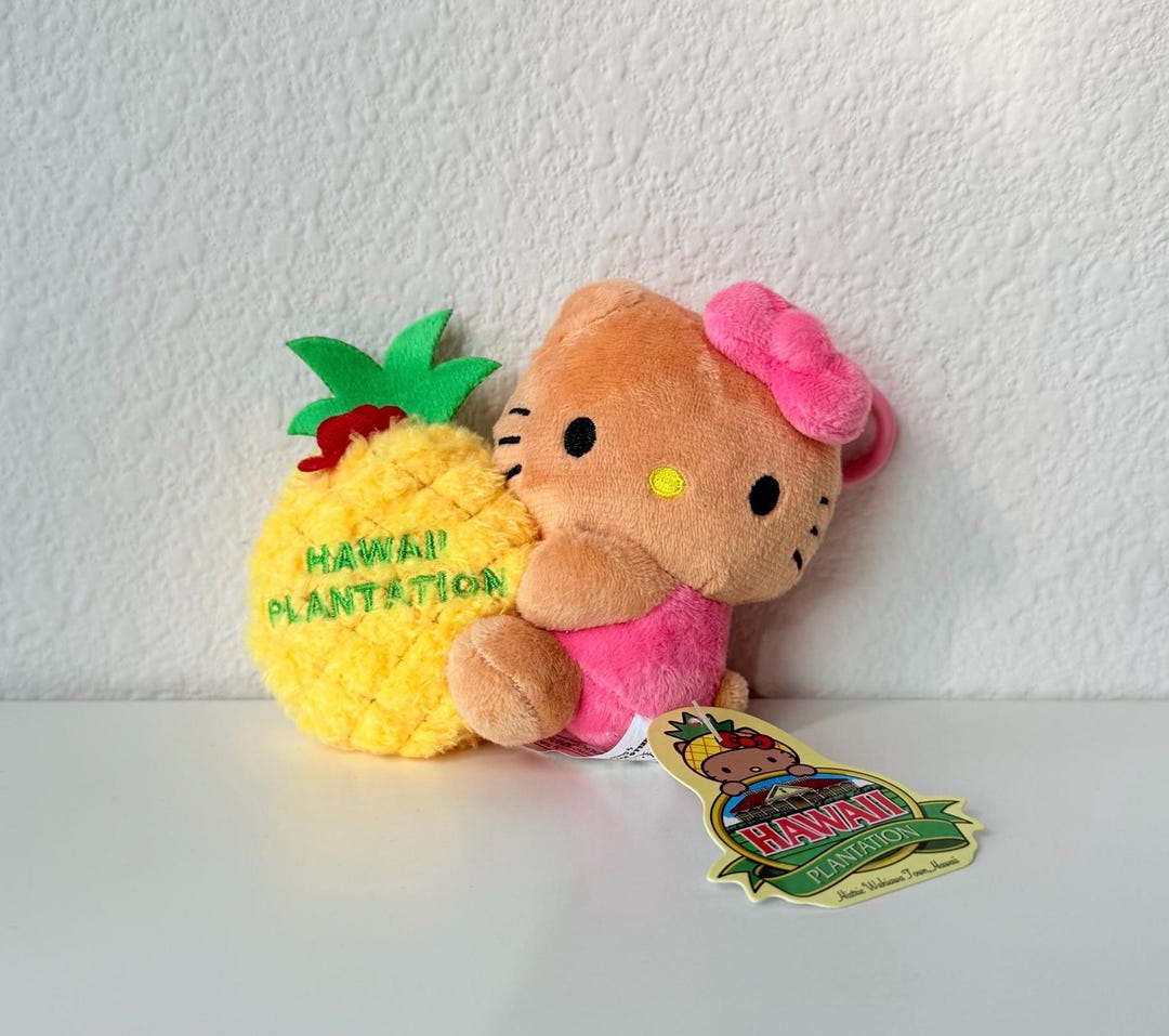 New - HAWAII Limited Edition Hello Kitty 4” Plush With Pink Ribbon and ...
