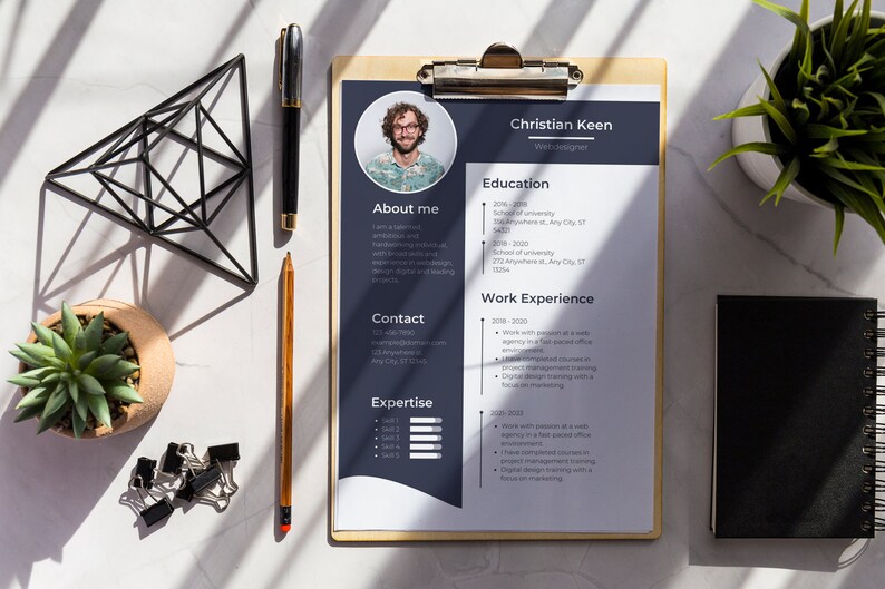 CV Design Professionnel Modèle De CV Compatible Word & PDF - Etsy