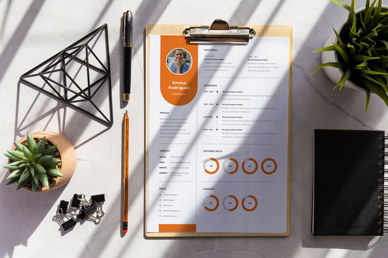 Creative Resume Template for Word + Cover Letter | Modern Resume ...