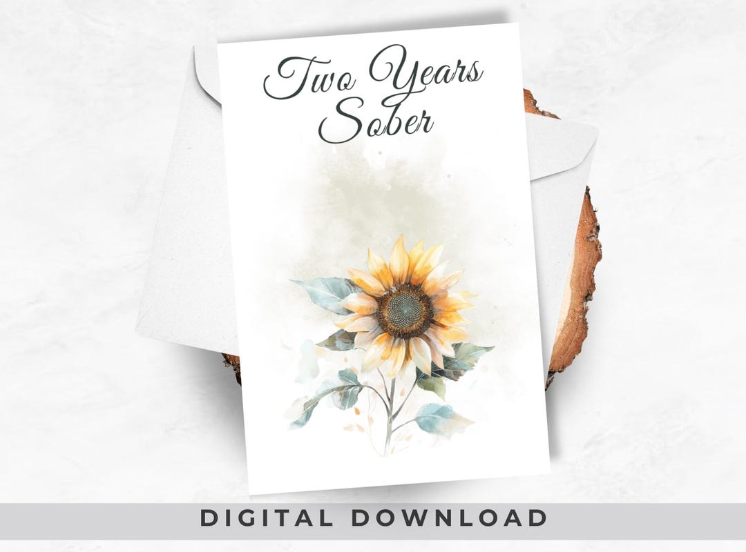 Two Years Sober Greetings Card, Recovery Milestone Card, Addiction ...