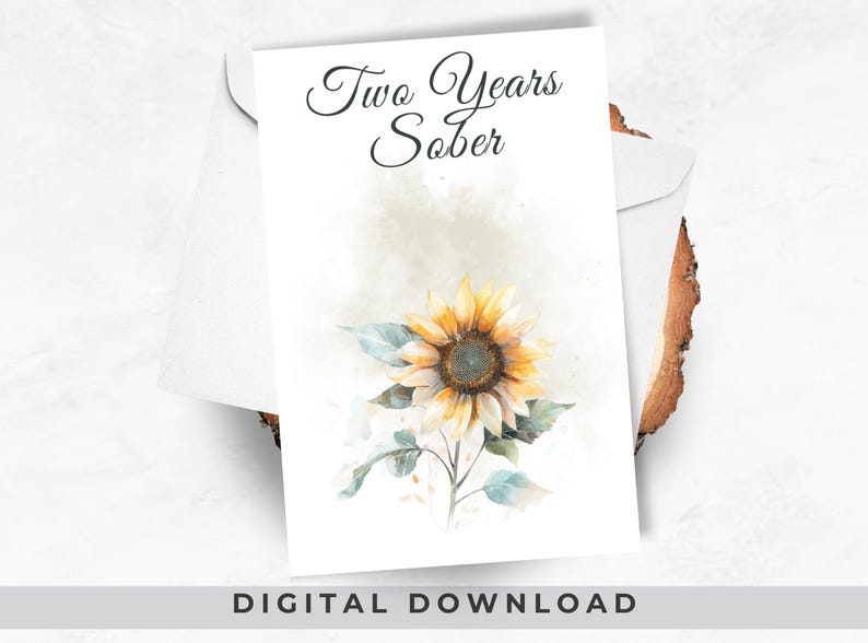 Two Years Sober Greetings Card, Recovery Milestone Card, Addiction ...