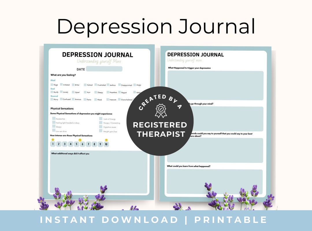 Depression Symptom Tracker, Emotional Awareness Journal PDF, Wellness ...