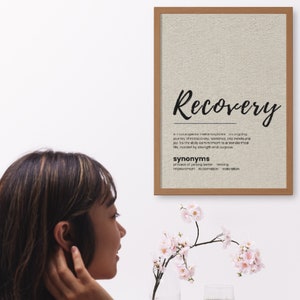 Recovery Definition Poster, Addiction Therapist Office Wall Art, Alcoholics Anonymous Wall Art ...