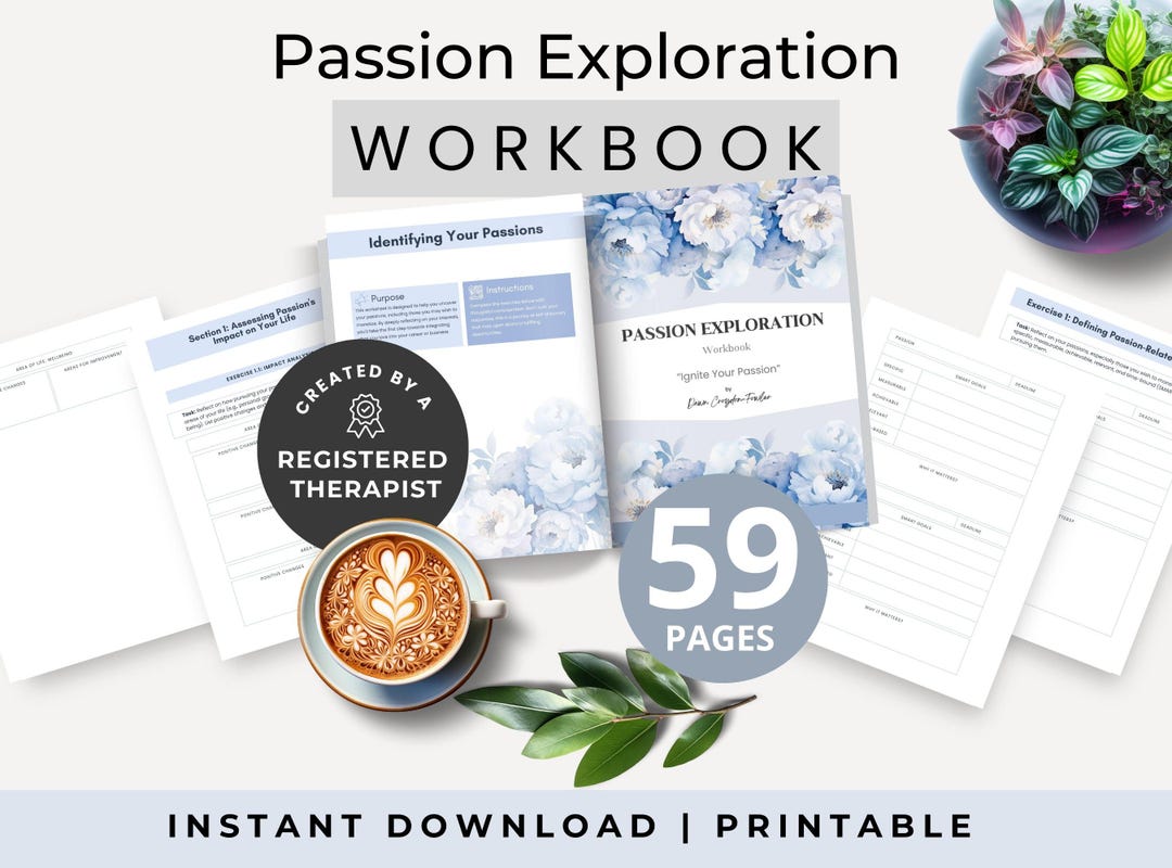 Passion Exploration Workbook, Self Discovery Printable, Purpose Finding ...