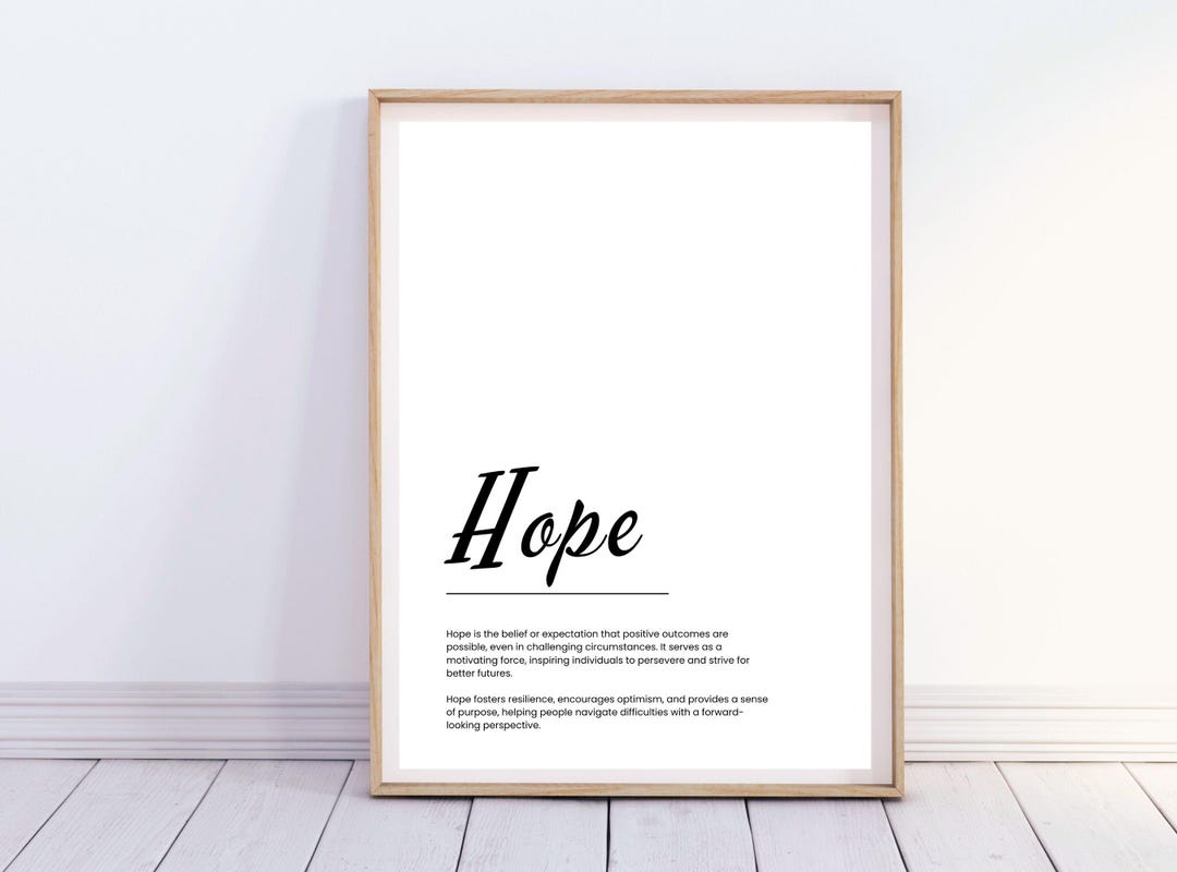 Hope Definition Poster, Psychology Poster in Minimalist, Printable ...
