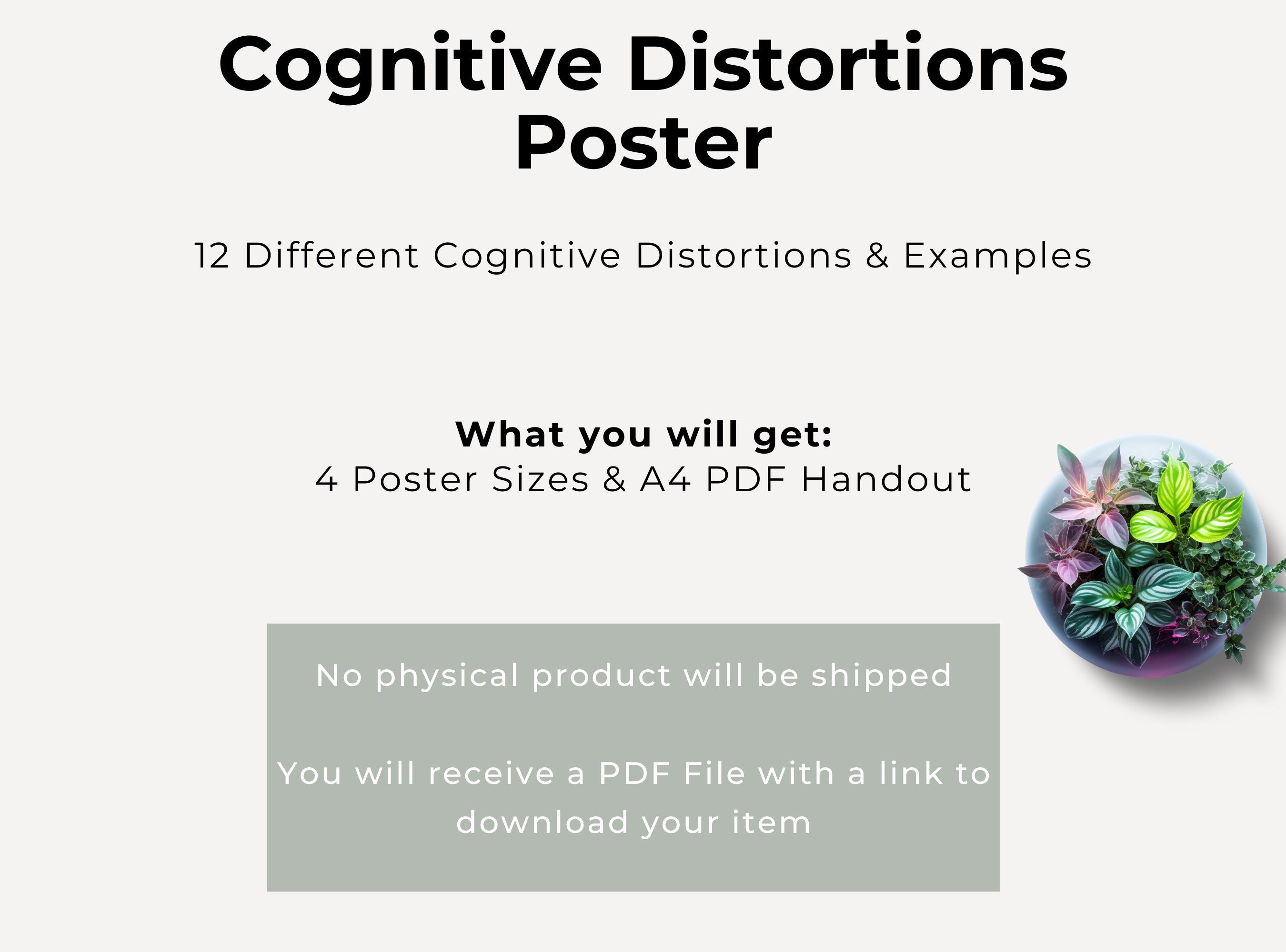 Cognitive Distortions Poster, Pink Therapy Room Decor, CBT Self Help ...
