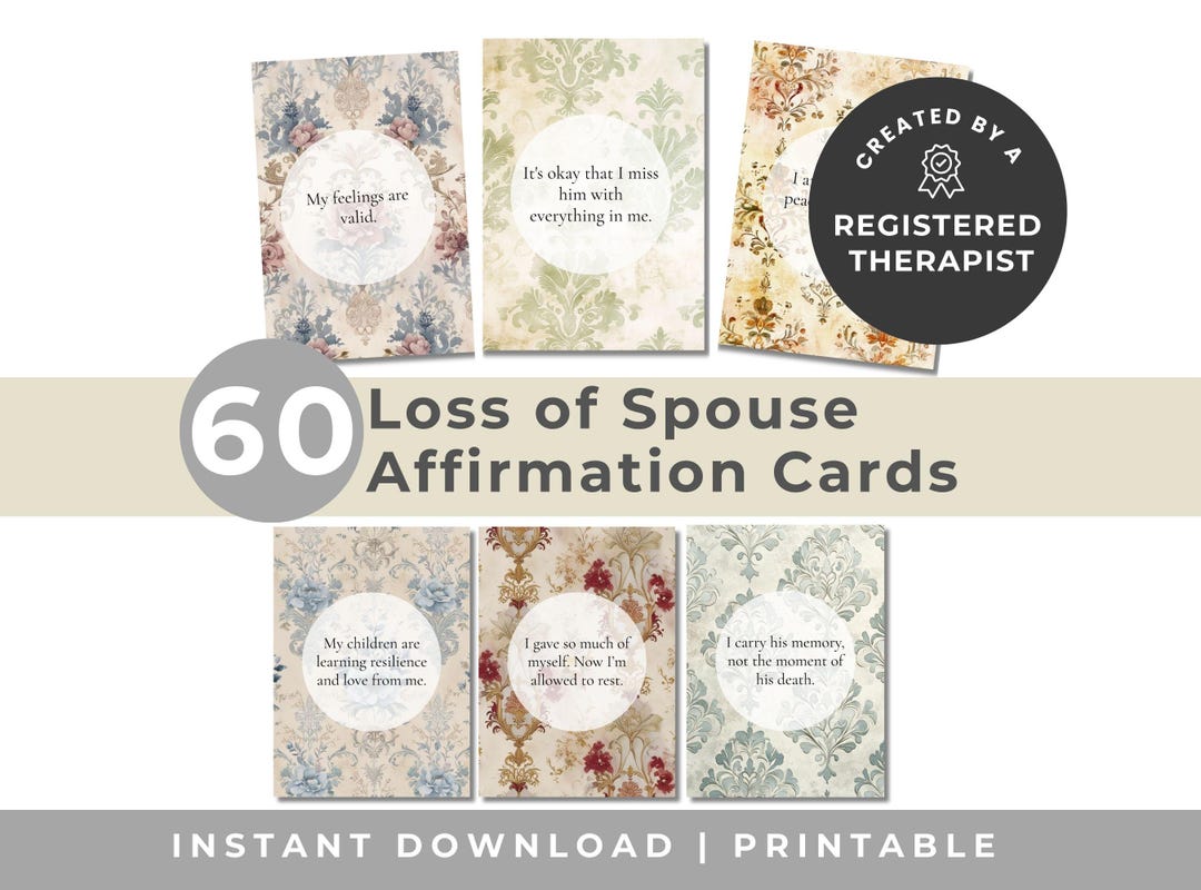 Loss of Spouse Affirmation Cards – Printable Healing Support Deck for ...