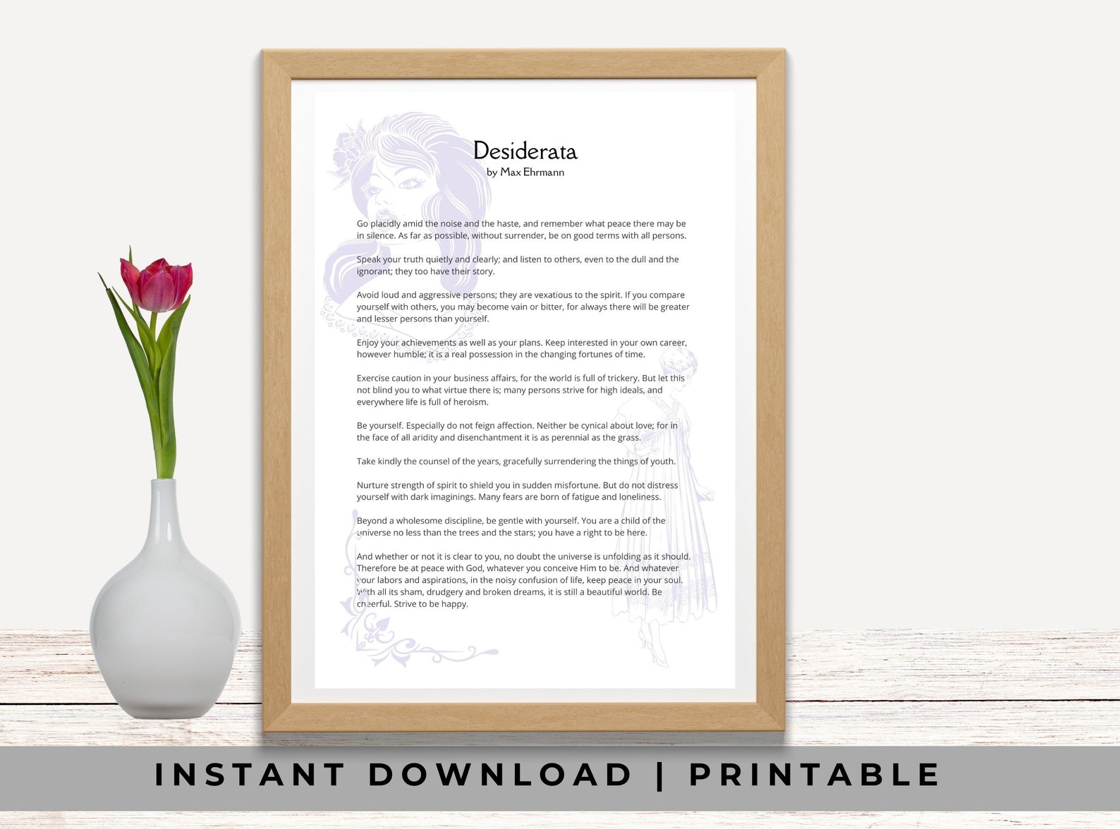 Desiderata Poster PDF, Max Ehrmann Therapy Room Decor, Poem Print for ...
