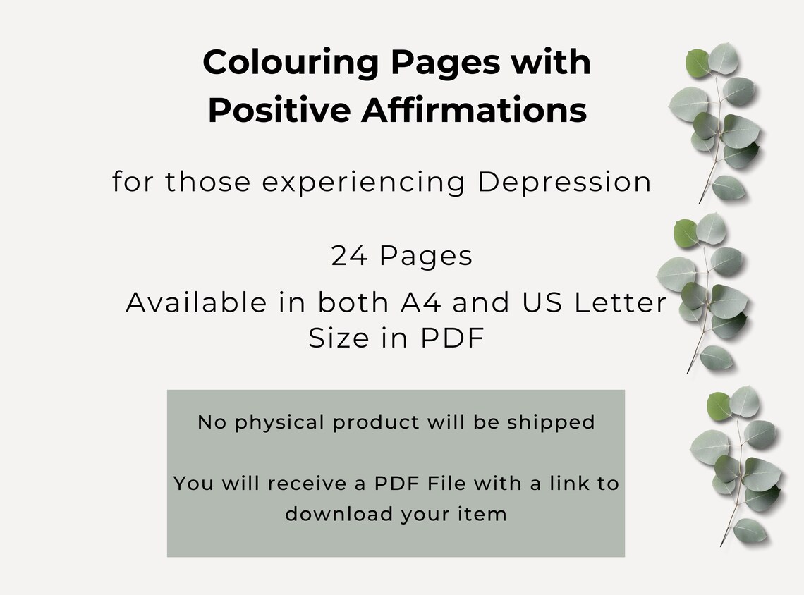 Bouquet of Flowers Coloring Book, With Positive Affirmations, 24 Page ...