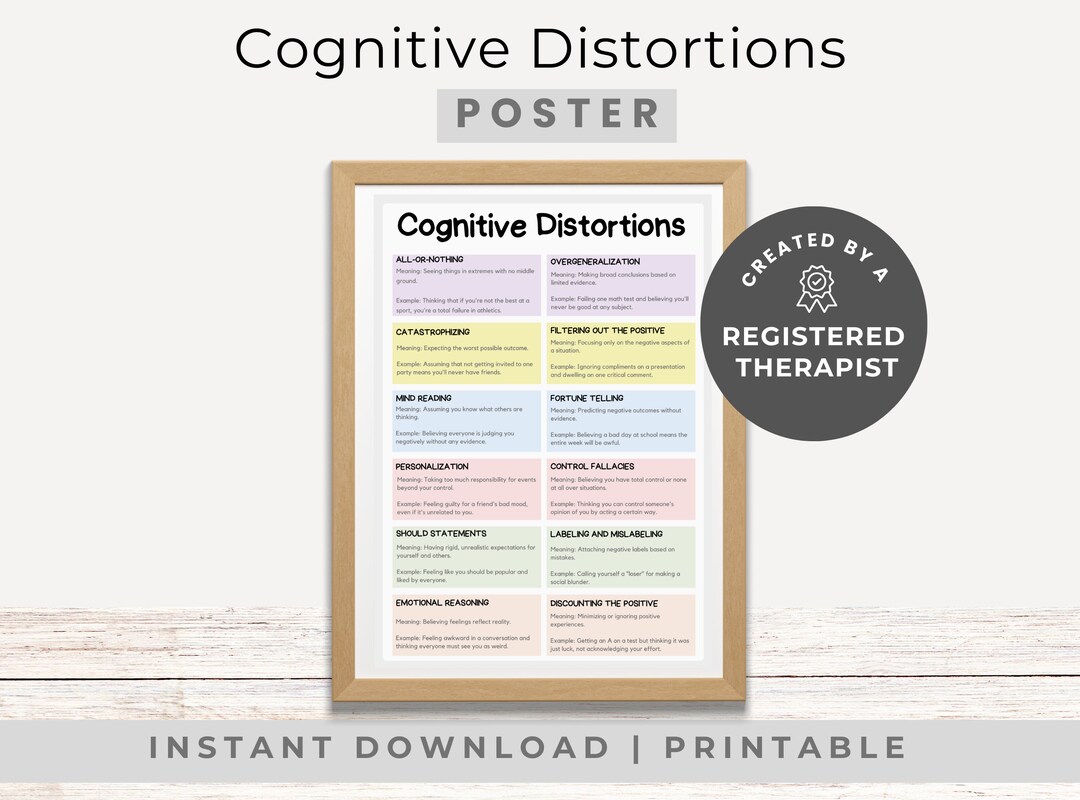 Cognitive Distortions, Pastel Counseling Room Decor, Psychologist Room ...