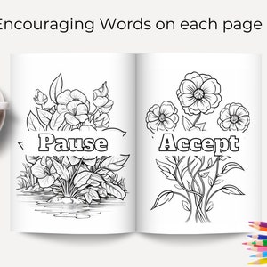 Mindfulness Indoor Plants Coloring Pages, Tool for Relaxation Stress ...