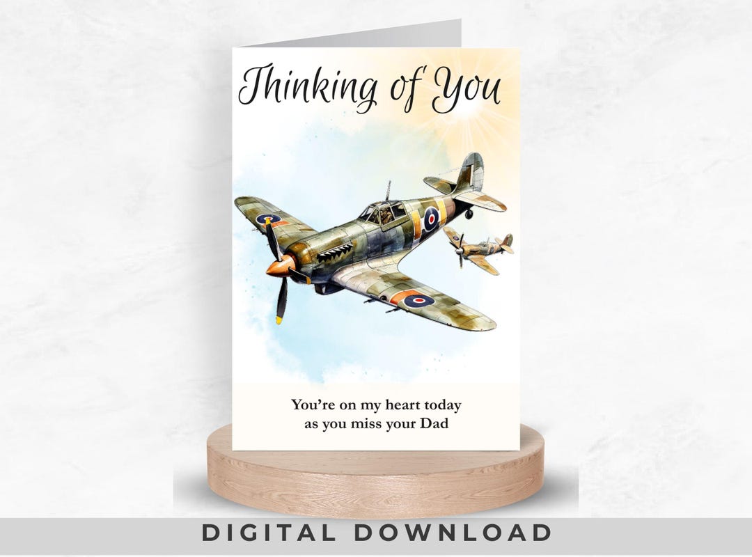 Thinking of You Card for Loss of Dad, Aeroplane Greetings Card ...