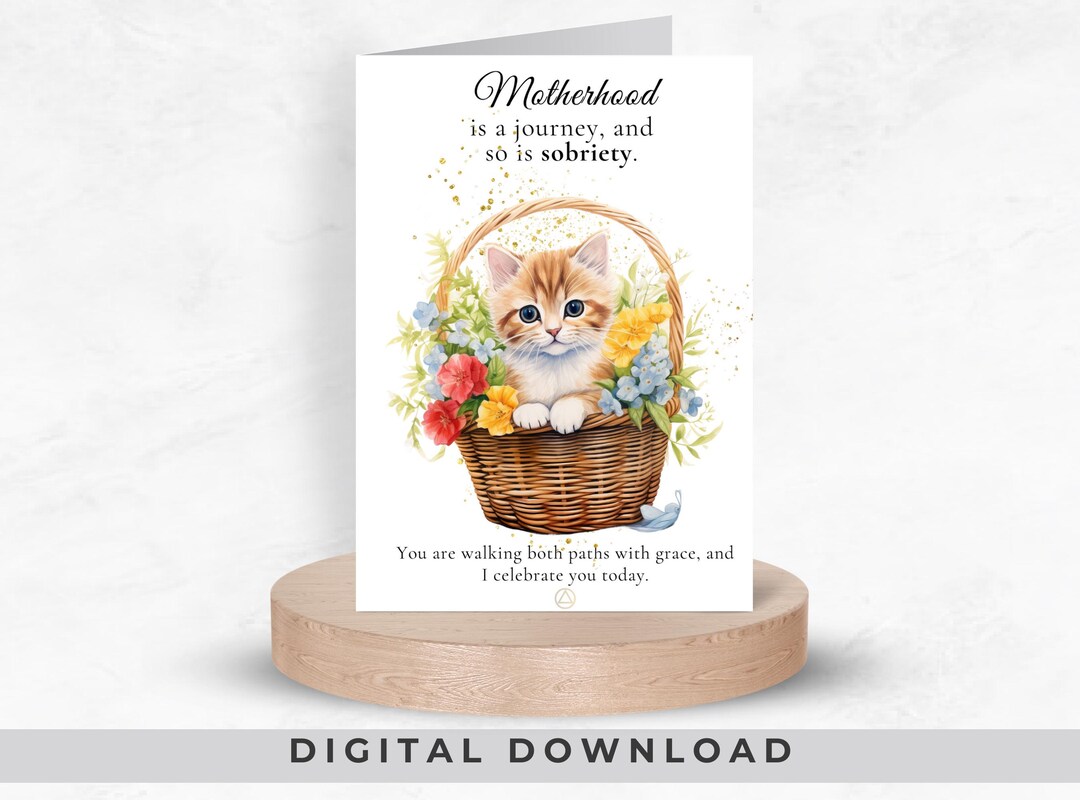Sobriety Gift for Moms, Printable Recovery Greeting Card, Narcotics ...