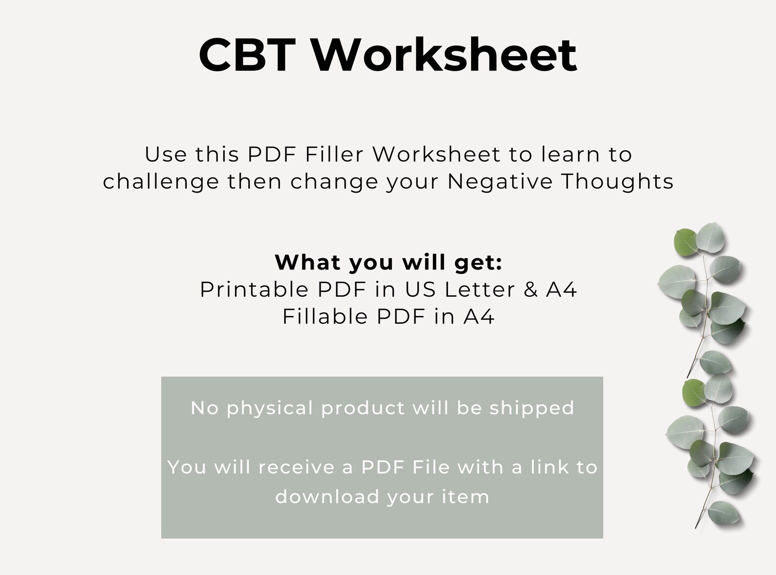 Cognitive Behavioral Therapy Worksheet, Fact or Fiction PDF, Change ...