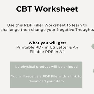 Cognitive Behavioral Therapy Worksheet, Fact or Fiction PDF, Change ...
