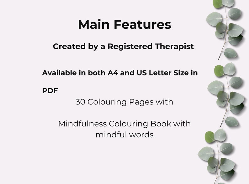 Mindful Coloring Pages for Adults, Plant Colouring Book PDF ...
