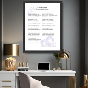 The Builders Poem Print, Henry Wadsworth Longfellow, Purple Wall Art ...