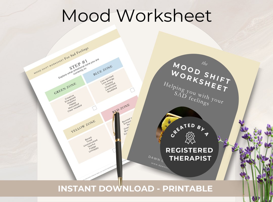 Mood Monitoring Worksheet, Mood Chart for Adults Pdf, Emotional ...