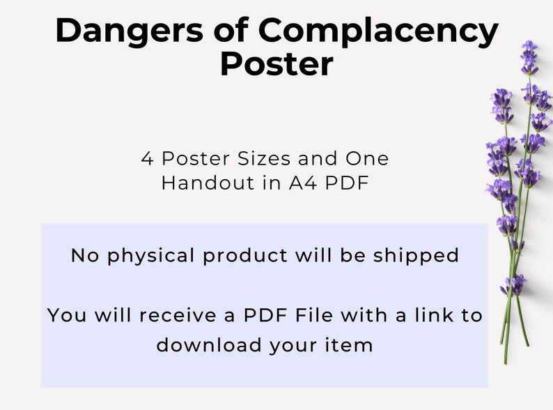 Addiction Recovery Poster, the Dangers of Complacency, Sobriety ...