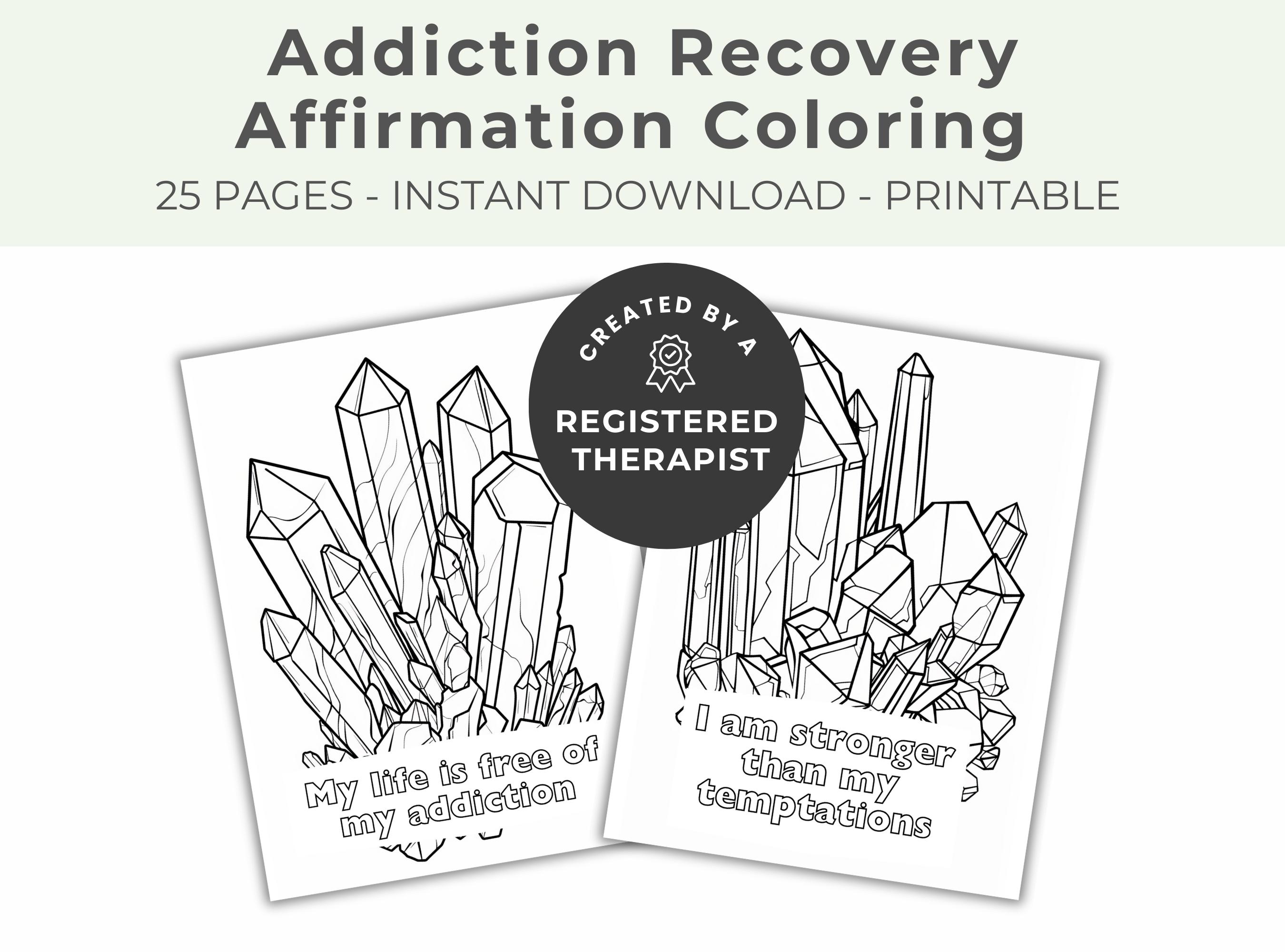 Addiction Recovery Crystal Coloring Pages, Positive Affirmations ...