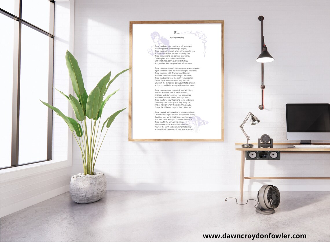 If Poem by Rudyard Kipling, If Poem PDF, Poem for Dad, Poetry Printable ...