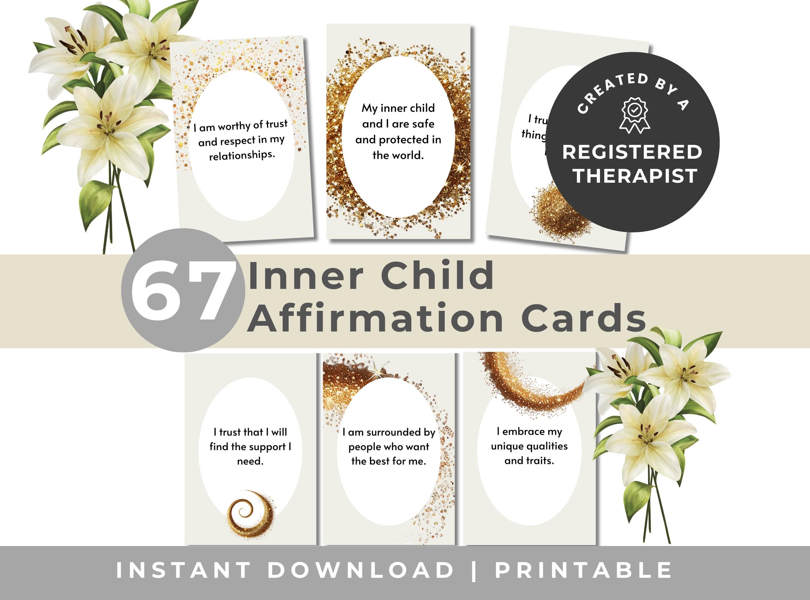 Inner Child Affirmation Cards, Trauma Therapy Affirmations, Self-talk ...
