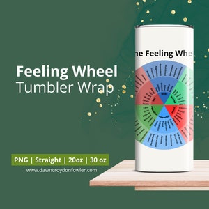 Mental Health Tumbler Wrap, Feeling Wheel Sublimation Printable, DBT ...