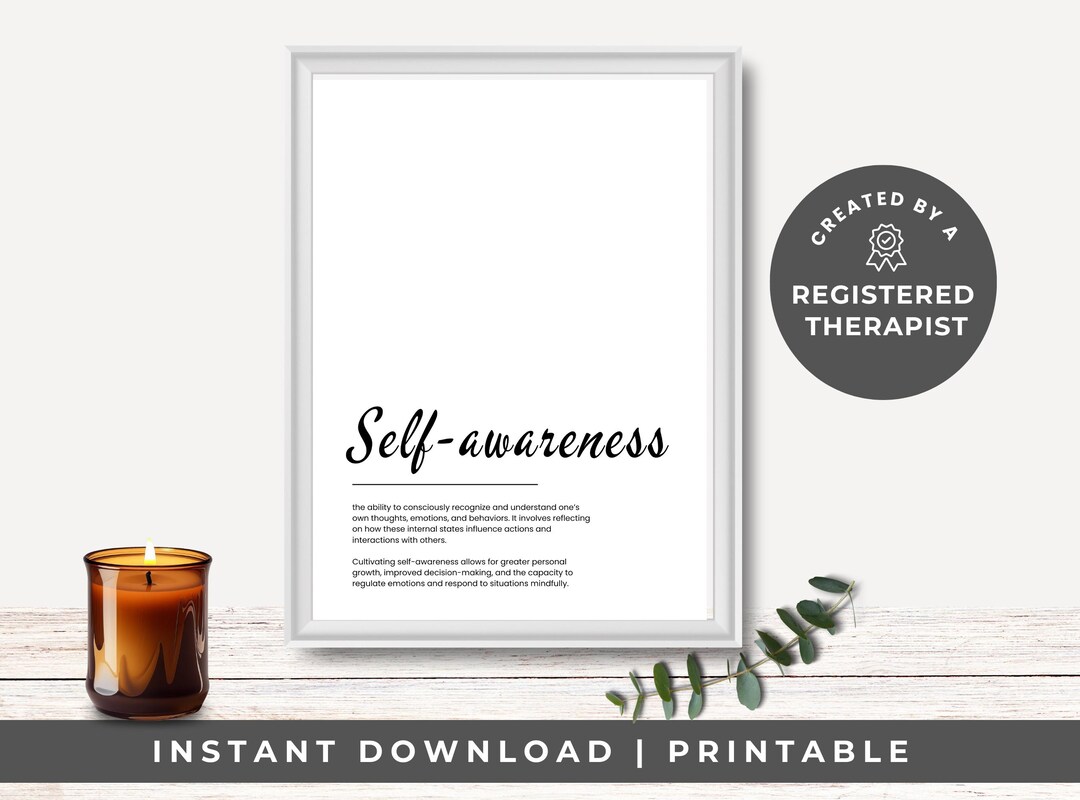 Self Awareness Definition Poster, Minimalist Definition Print, Self ...