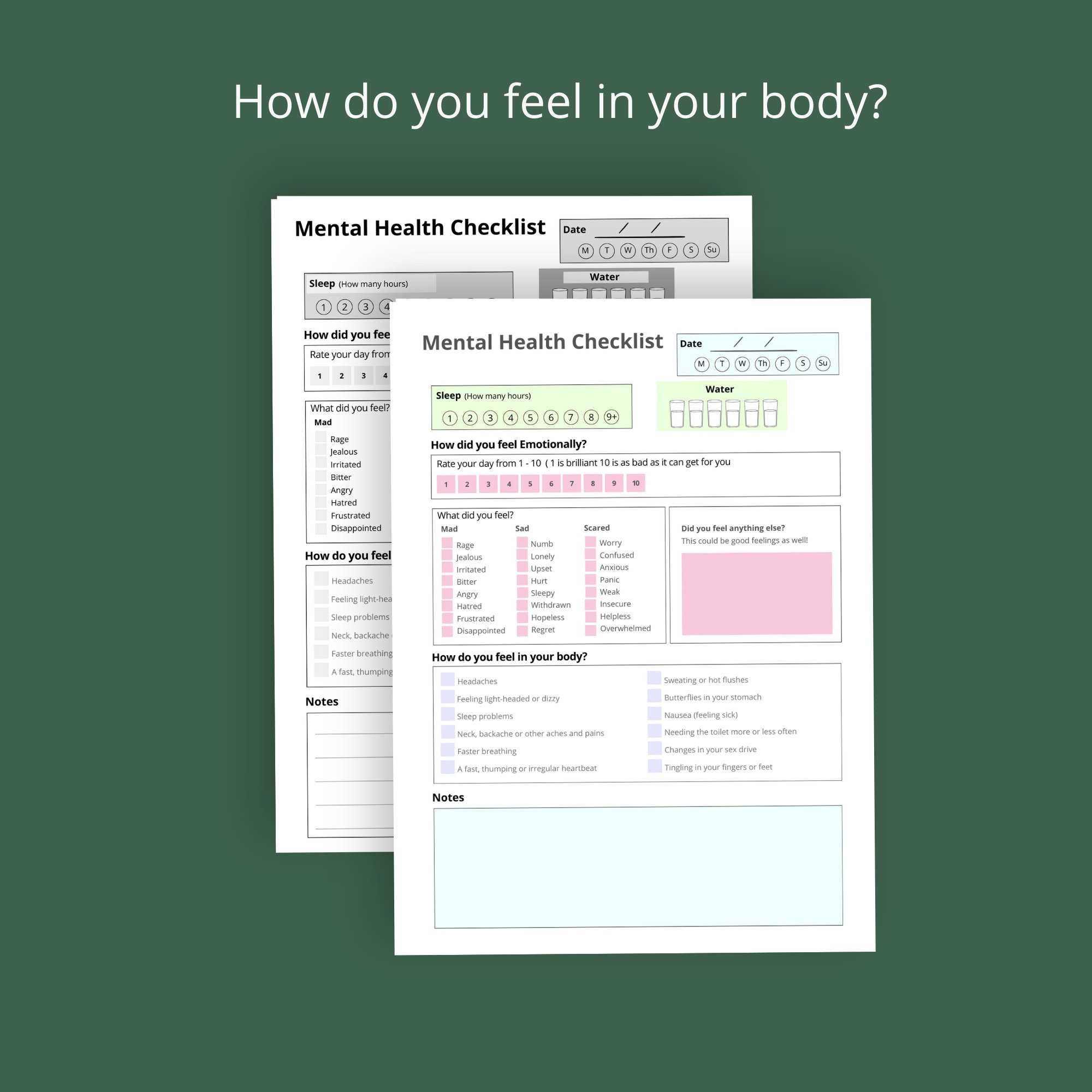 Mental Health Checklist for Adults Mental Health Tracker - Etsy