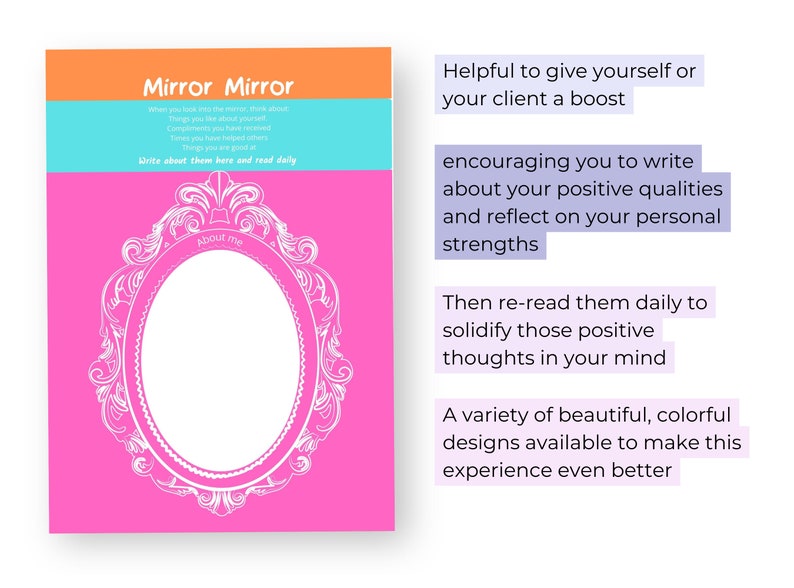 Self Esteem Worksheet Teens, Mirror Mirror Activity, Pink Confidence ...