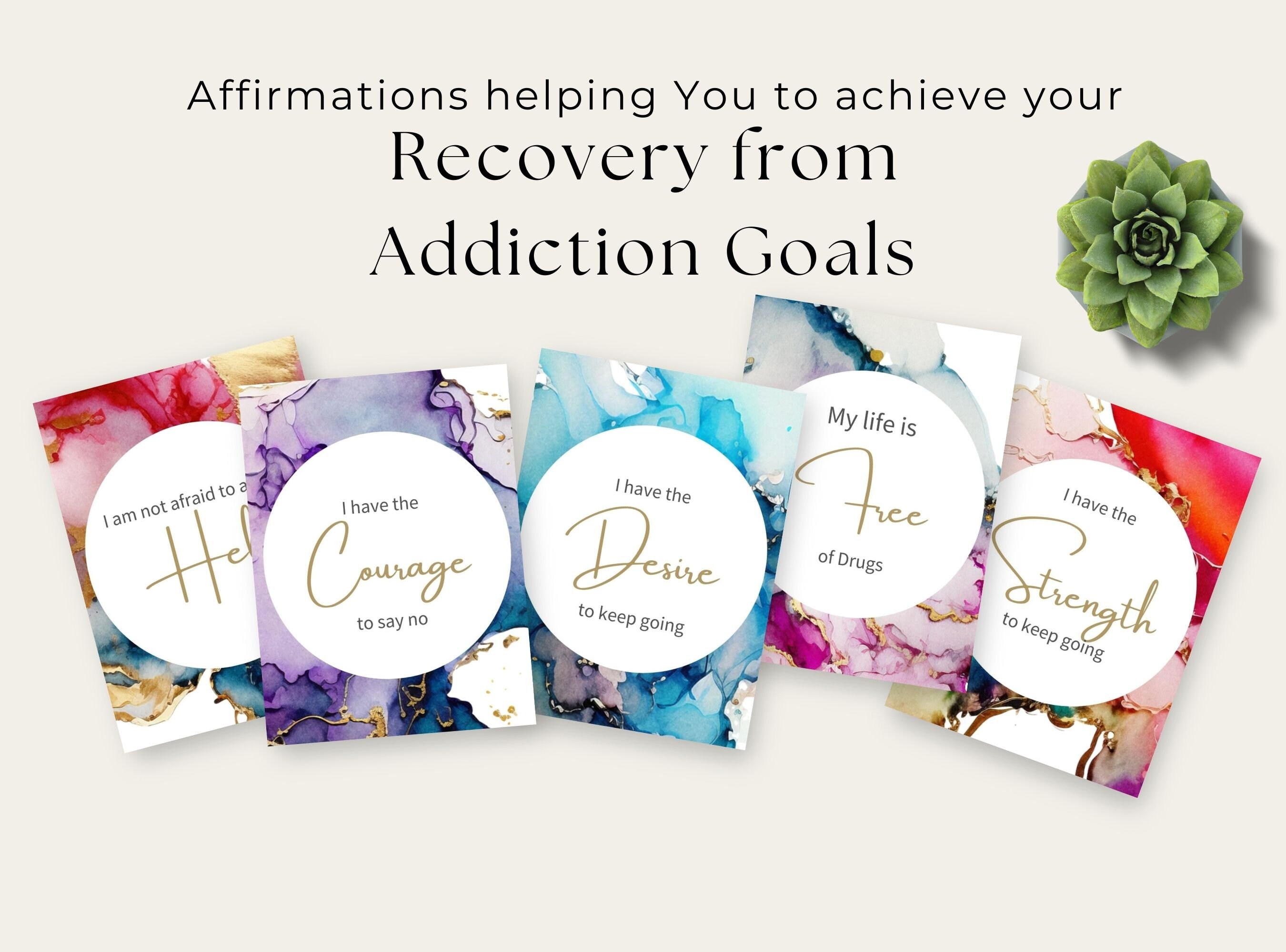 Addiction Recovery Affirmation Cards, Sobriety Flashcards, Alcohol ...