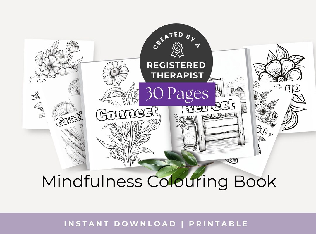 Mindfulness Coloring Pages Printable Pdf, Mental Health Care Coloring ...