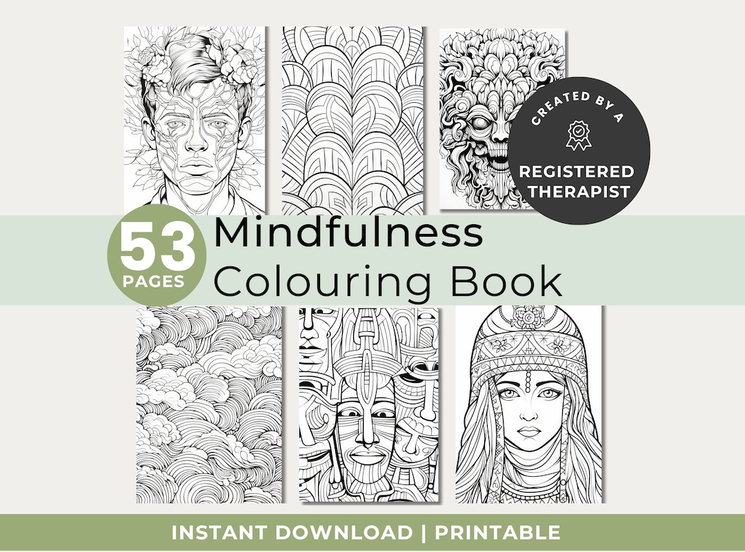 Mindfulness Coloring Pages, Printable Colouring Book for Relaxation ...