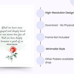 Helen Keller Quote on Grief, Bereavement Printable Wall Art, What We ...