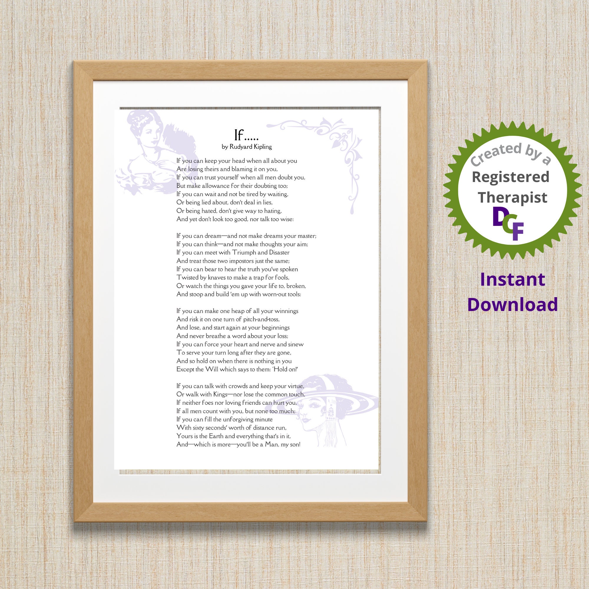 If Poem by Rudyard Kipling If Poem PDF Poem for Dad Poetry - Etsy
