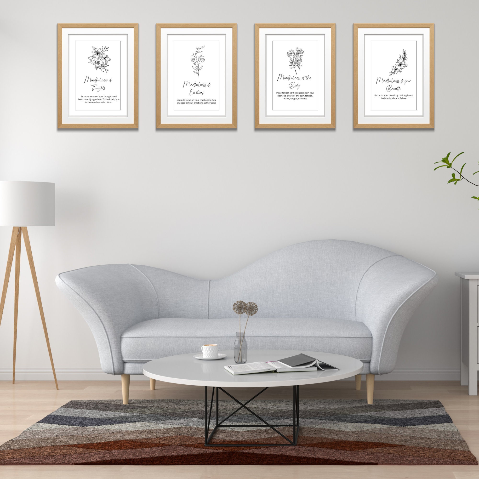 Mindfulness Wall Art Grounding Technique Poster Set of 4 - Etsy
