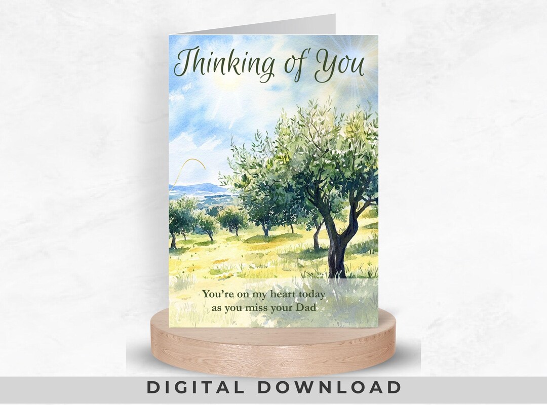Thinking of You Card for Loss of Dad, Mediterranean Greetings Card ...