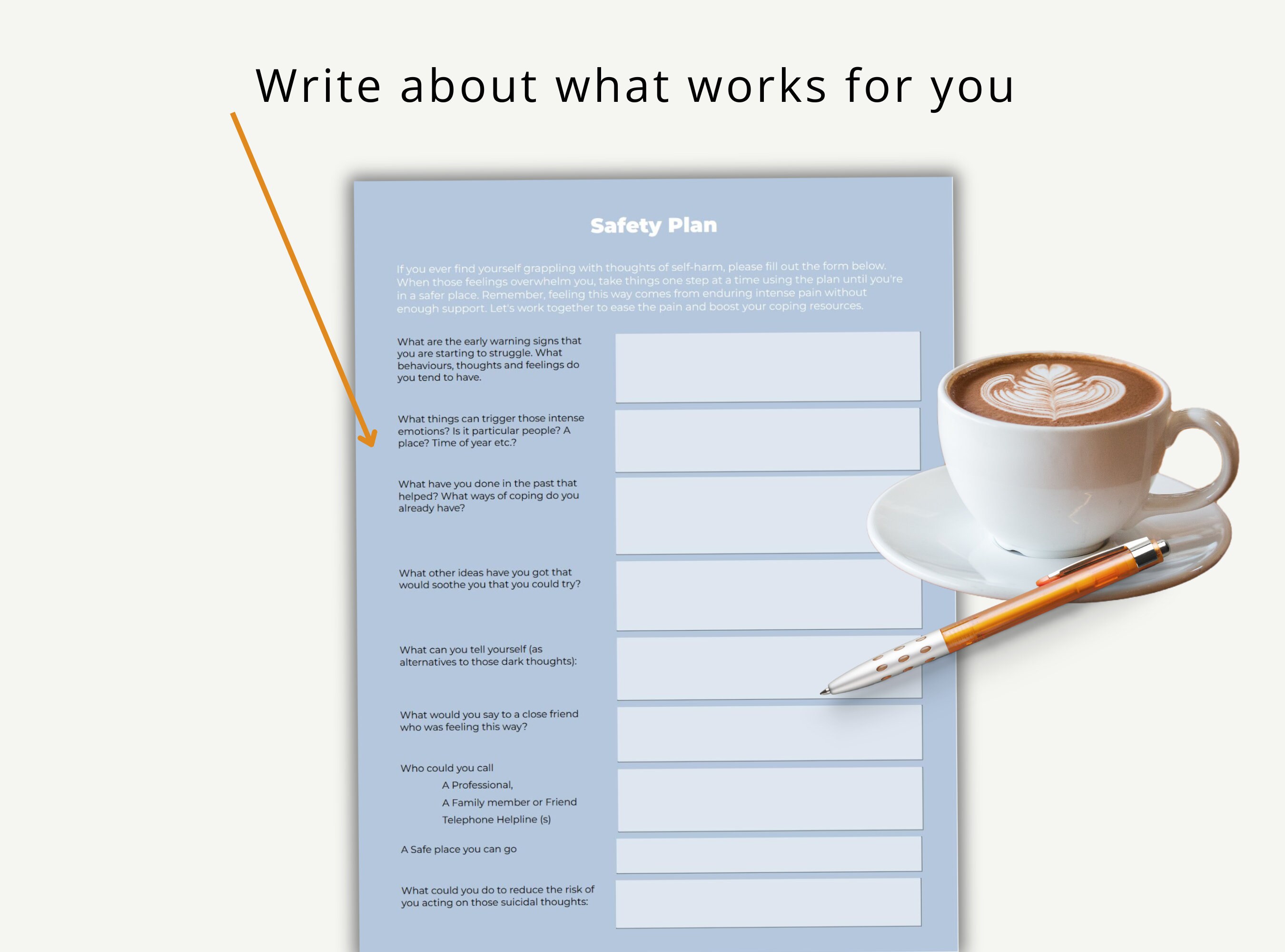 Crisis Safety Plan Sheets, Suicide Prevention Kit, Mental Health ...