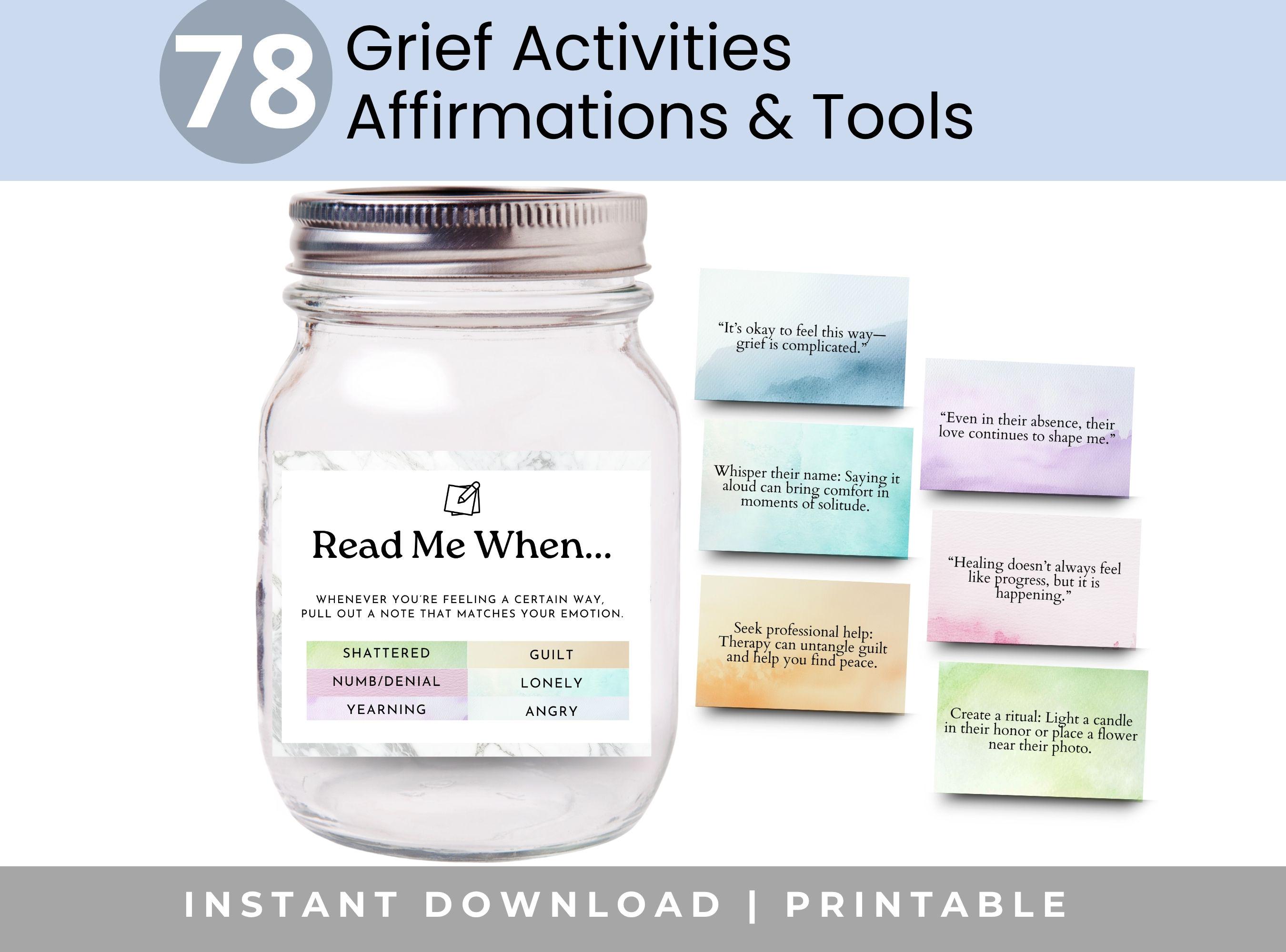 Grief Jar Counseling Activities, Printable Jar Activity for Bereavement ...