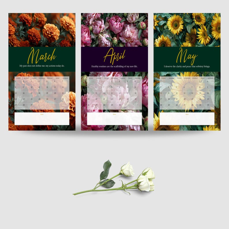 2026 Sobriety Calendar, Inspiring Recovery Gift for Addiction Therapy ...