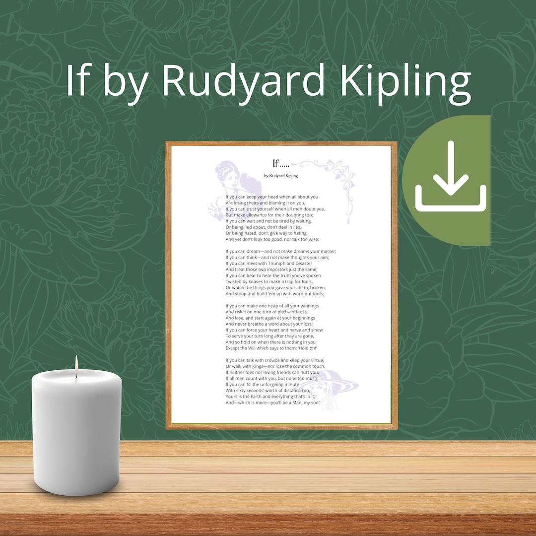 If Poem by Rudyard Kipling, If Poem PDF, Poem for Dad, Poetry Printable ...