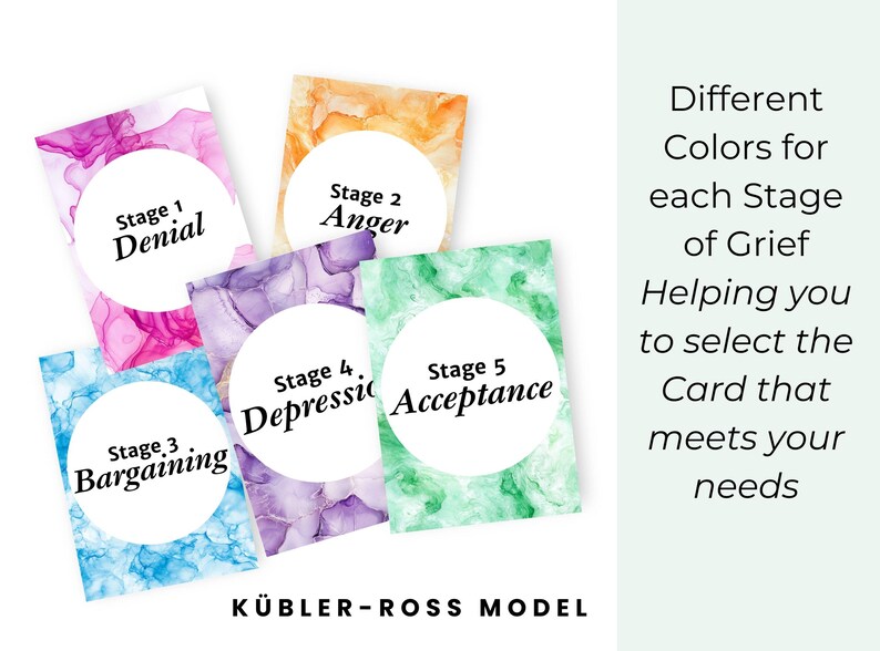 Stages of Grief Journal Cards, Printable Bereavement Writing Therapy ...