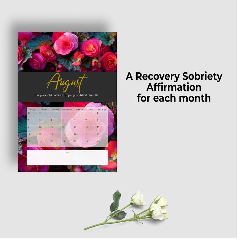 2026 Sobriety Calendar, Inspiring Recovery Gift for Addiction Therapy ...