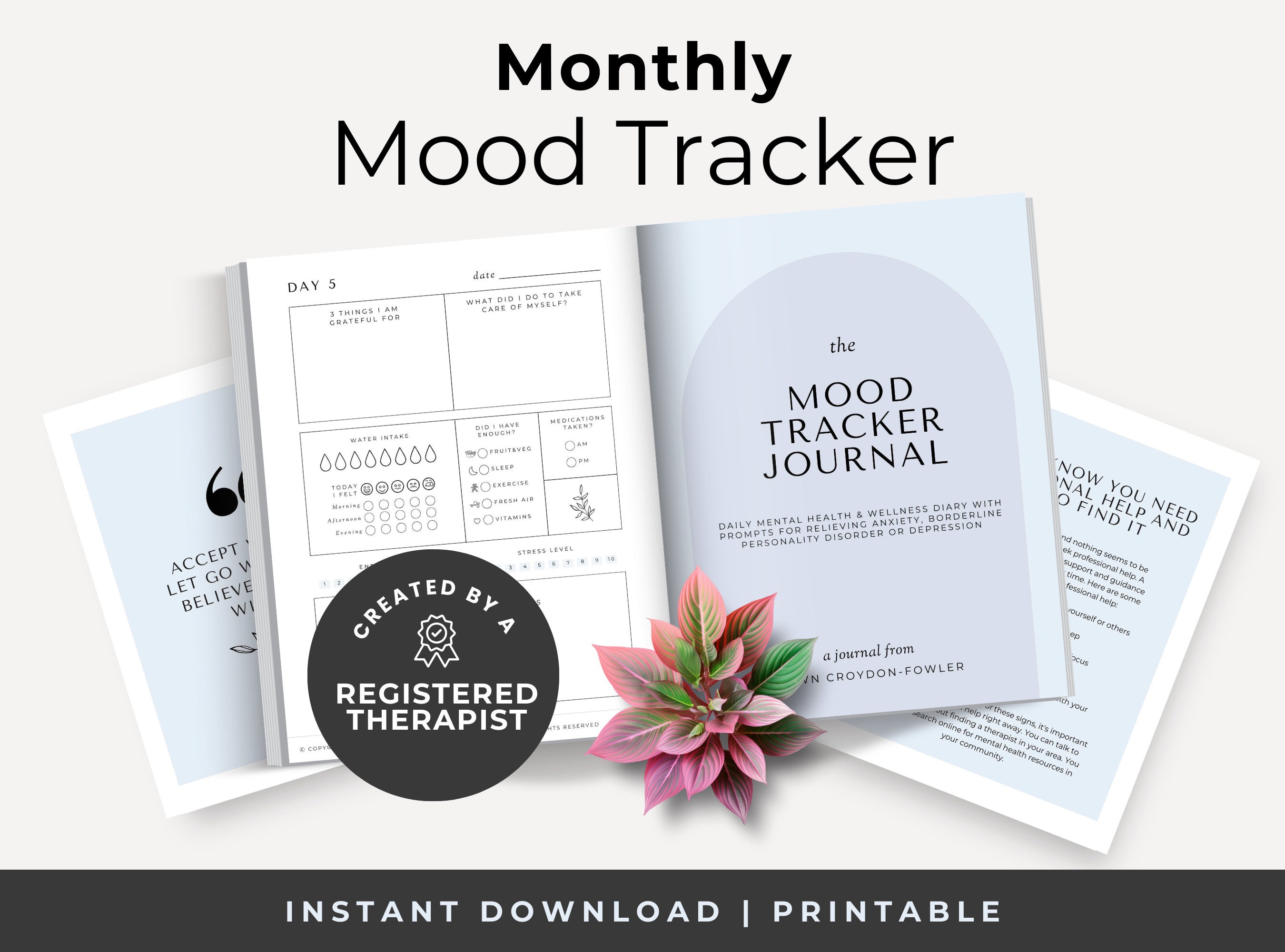 4 Week Mood Tracker Printable, Mental Wellness Chart PDF, Mood Trend ...