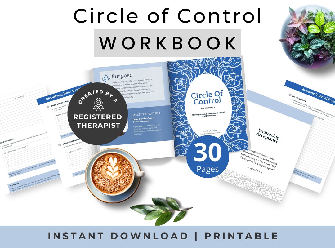 Circle of Control Workbook, Coping Skills for Emotional Regulation, PDF ...